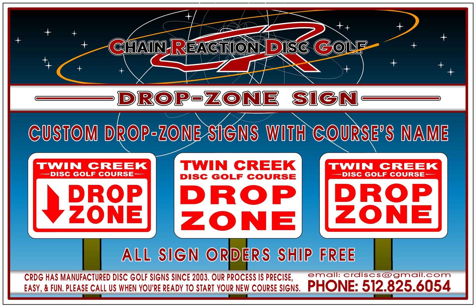 Drop Zone Sign - Chain Reaction Disc Golf