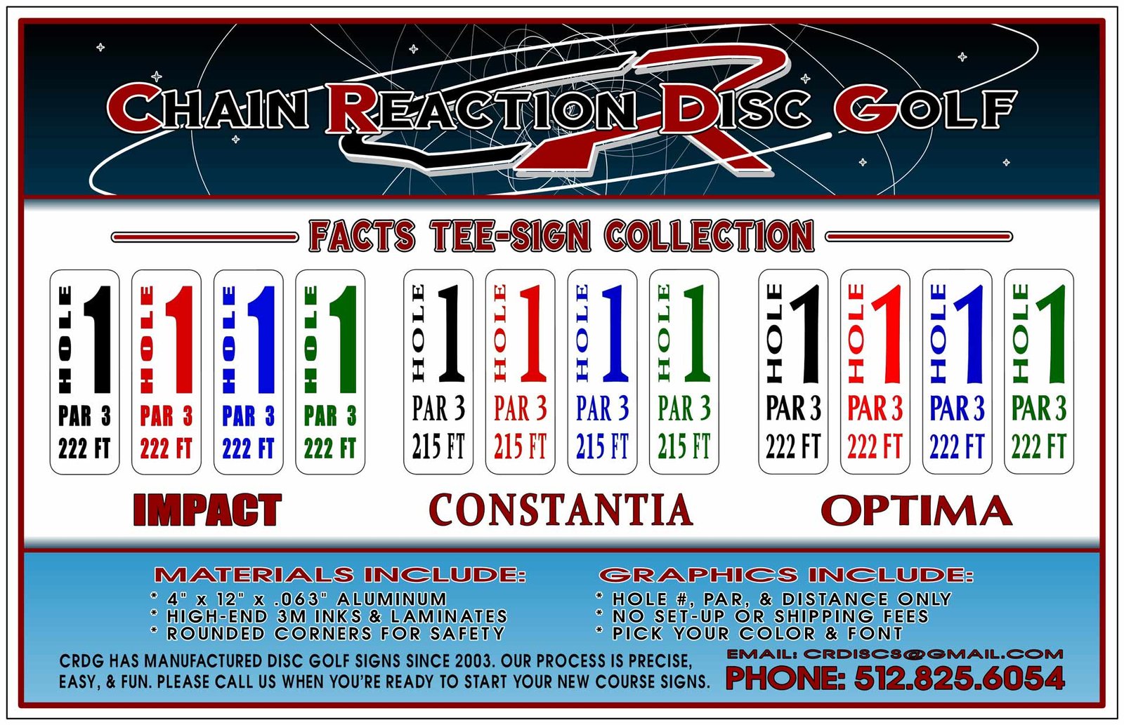 CR Disc Golf Tee Signs - Chain Reaction Disc Golf